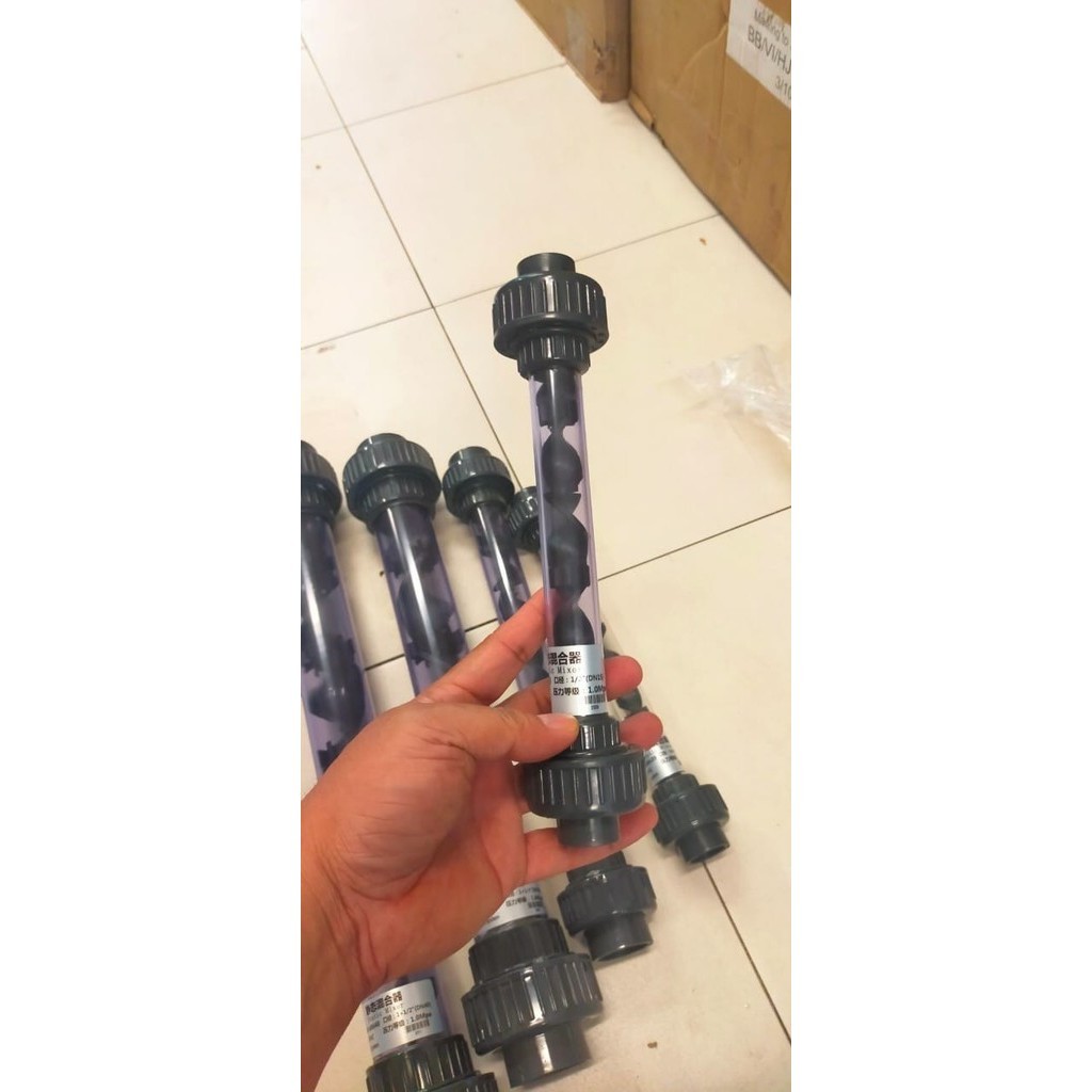 Jual Static Mixer Bening UPVC JIS 10K Ozone Tabung Statis Mixer ...