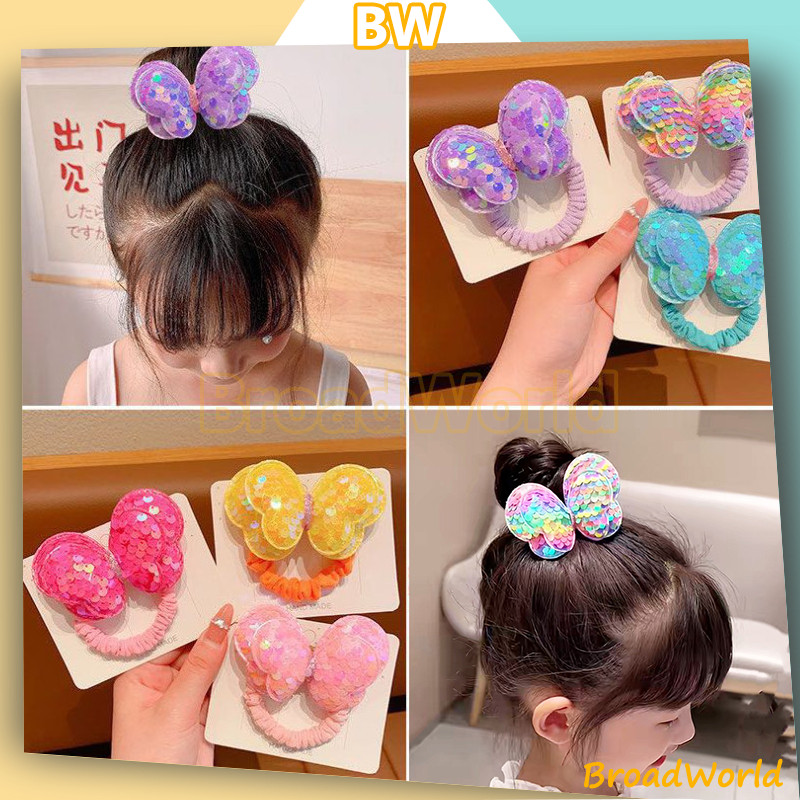 Jual Ikat Rambut Anak kupu Kupu Lucu Gaya Korea/Kunciran Rambut Manik ...