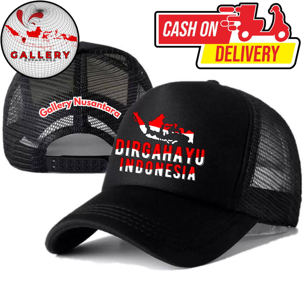 Jual Gallery Nusantara Topi Trucker DIRGAHAYU INDONESIA - Topi Distro ...