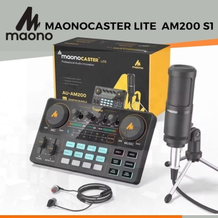 Jual Maono Maonocaster AM200 S1 All-In-One Full Set Mic Podcast ...
