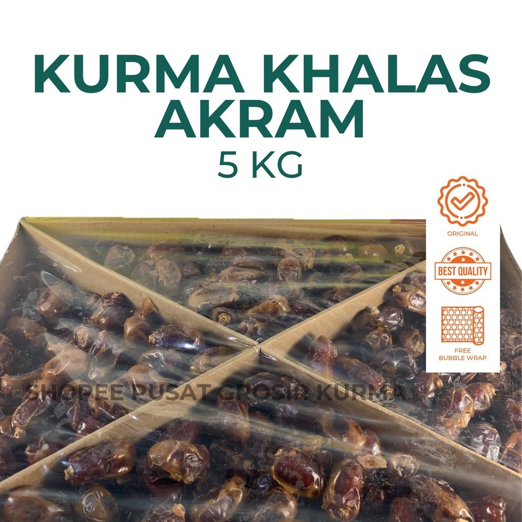 Jual KURMA KHALAS AKRAM 5kg ORIGINAL PREMIUM QUALITY | Shopee Indonesia