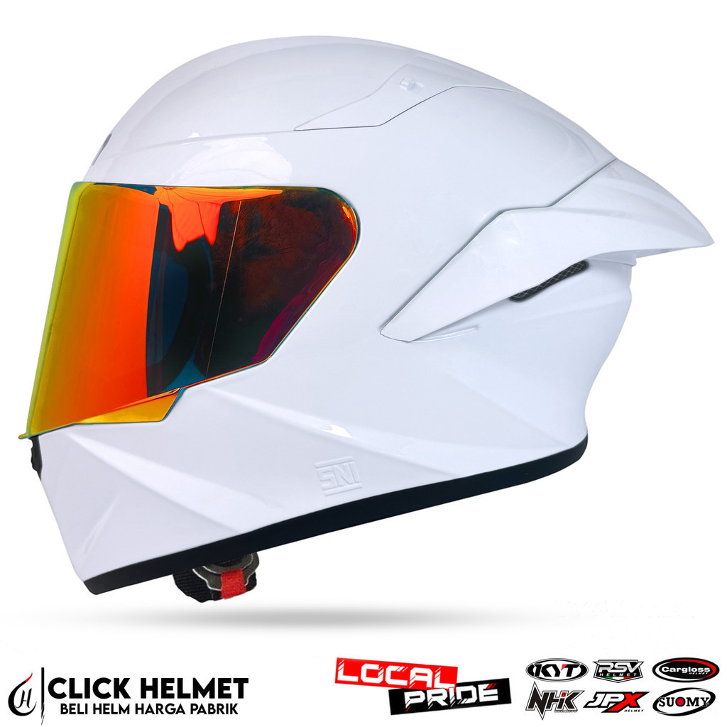 Jual Helm Full Face MLA TTC Crypton / Putih Kaca Red Gold / Helm ...