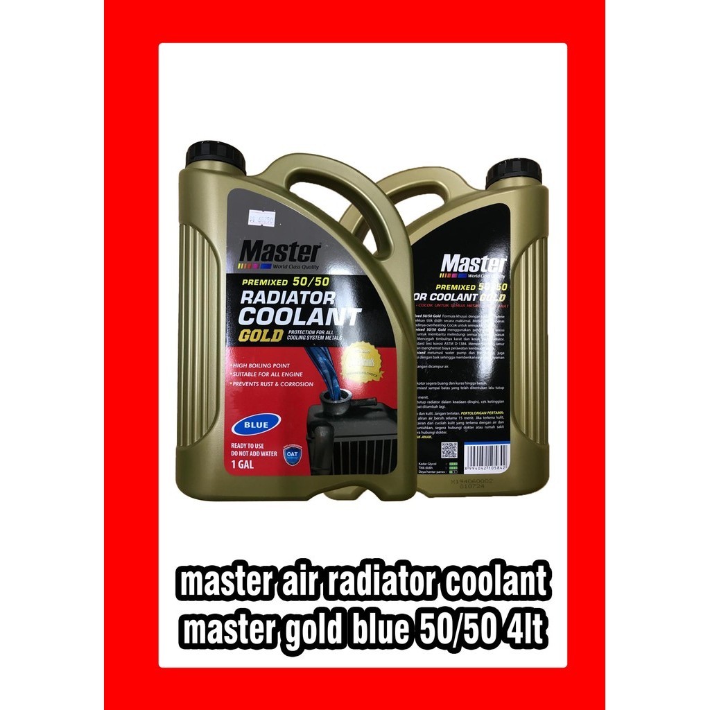 Jual master air radiator coolant master gold blue 50-50 4liter - 68250 ...
