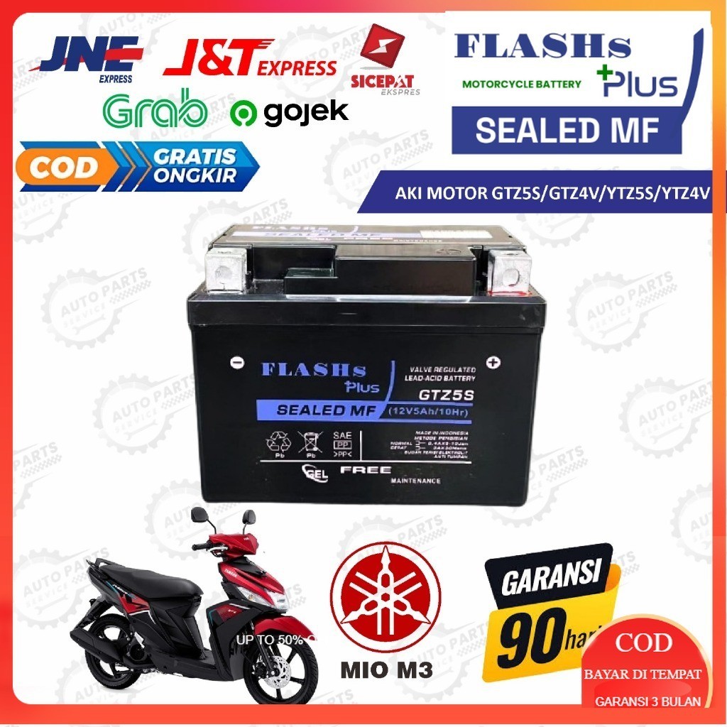 Jual Aki Motor Yamaha Mio M3 Aki Kering Accu Kering MF GTZ5S Baterai GS Metic Astra | Shopee ...