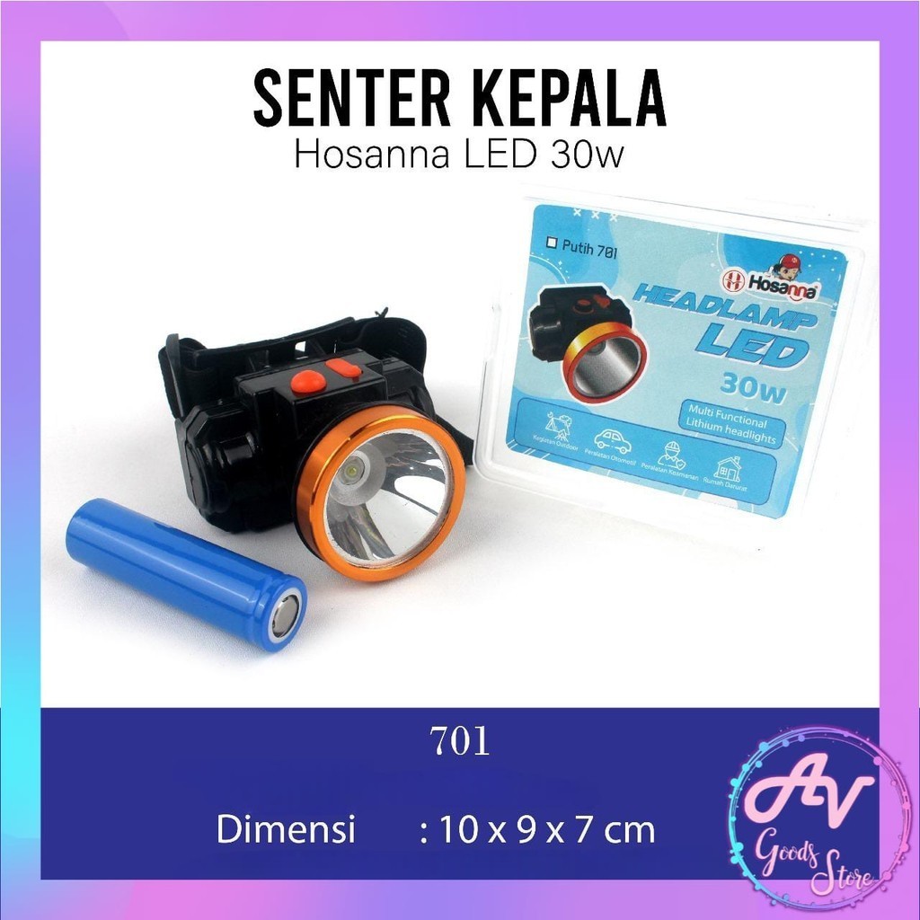 Jual Senter Kepala LED 30 Watt / Headlamp LED Putih 30W Charge / Senter ...