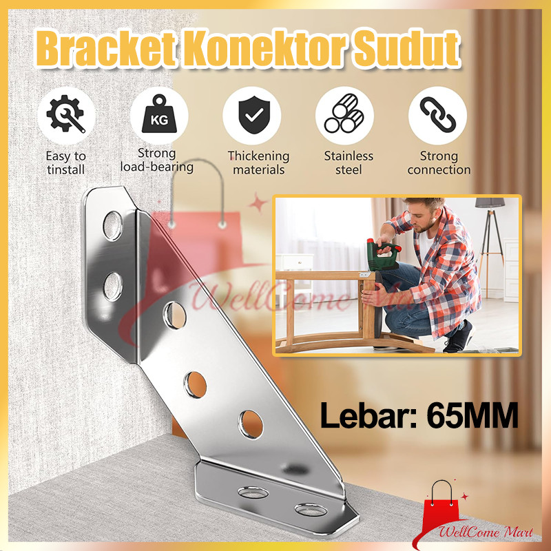 Jual 8PCS Bracket Konektor Sudut / Bracket Konektor Sudut ukuran / Siku ...