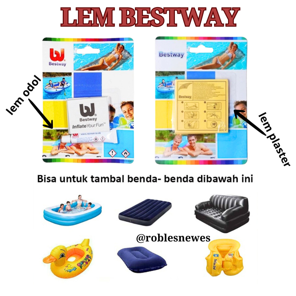 Jual ISI 10PCS LEM BESTWAY || Repair Kit Lem Kolam Renang / Lem Tambal Ban Best Way Lem Perekat ...