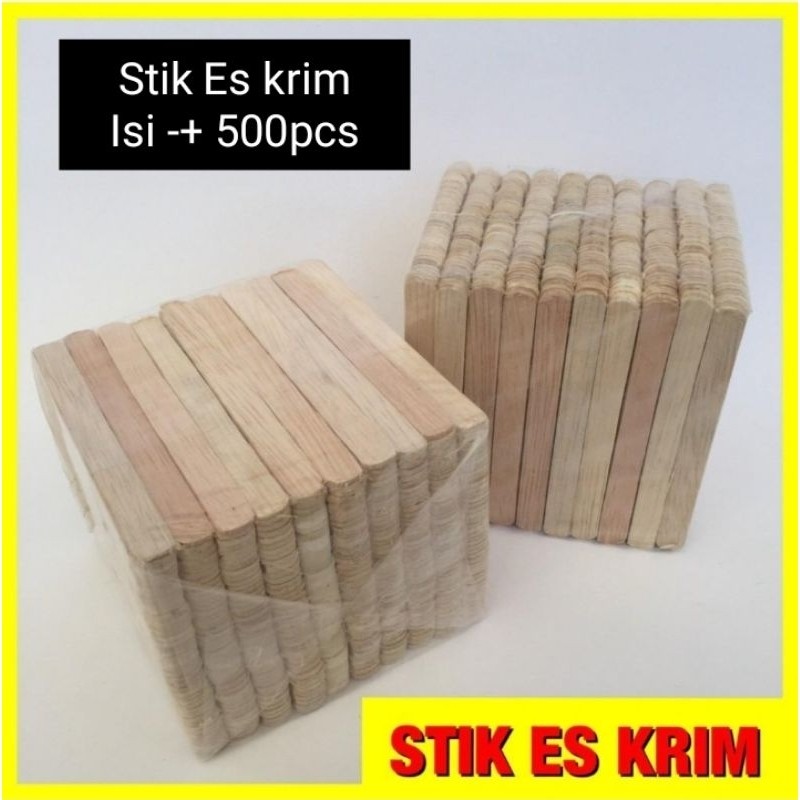 Jual (10 pack) stik eskrim / stick es cream polos isi 500 pcs | Shopee ...
