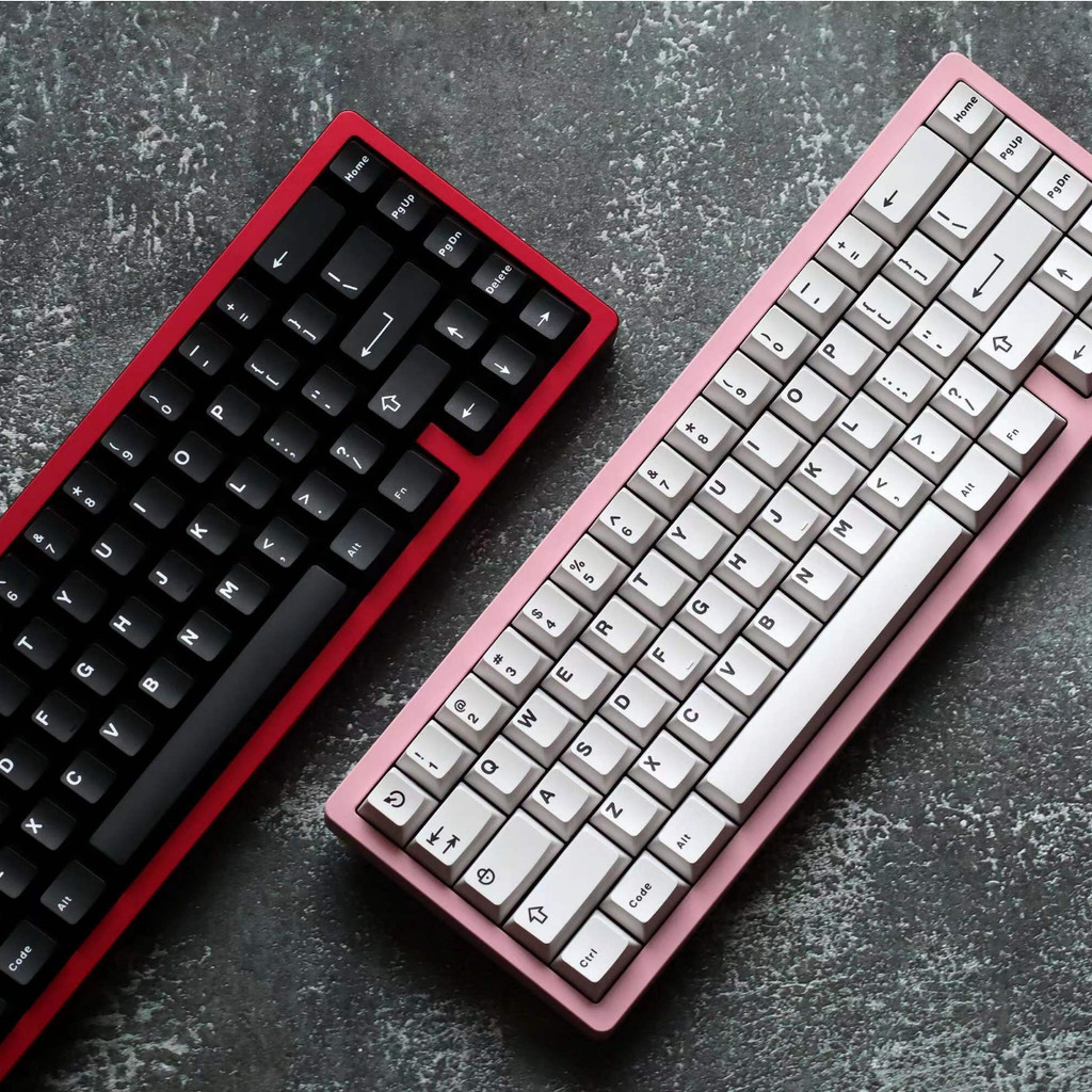 Jual Yongqiu Keycaps BOW WOB Hitam Putih Minimalis ABS Double Shot ...