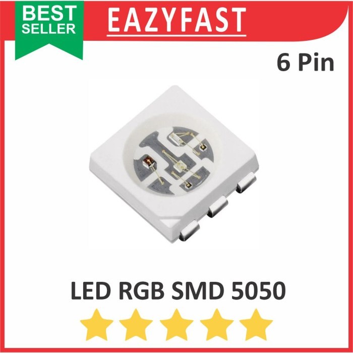 Jual LED RGB SMD 5050 6 Pin Analog Red Green Blue Merah Hijau Biru CA CC | Shopee Indonesia