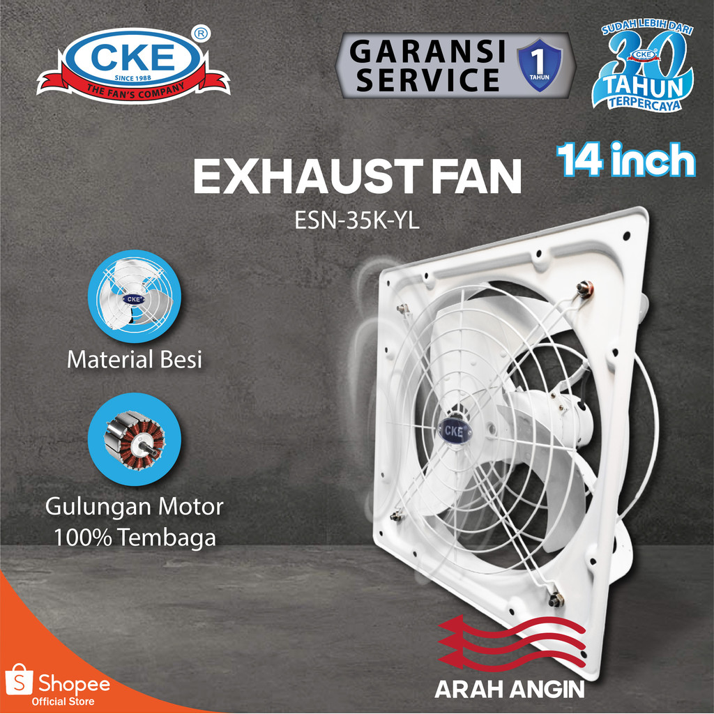 Jual Exhaust Korean Pressure Fan 14 Inch Kipas Hisap Dinding Tembok 14" Wall Exhaust Fan ...
