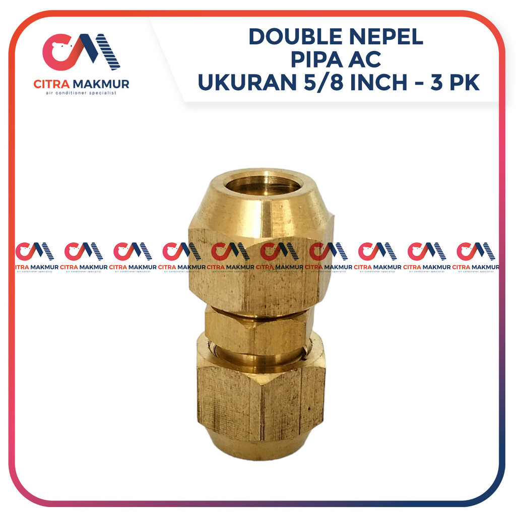 Jual Double Nepel 5/8 inch 5/8" Kuningan Pipa AC 2 2,5 3 PK Sambungan Tembaga Selang dobel nipel ...