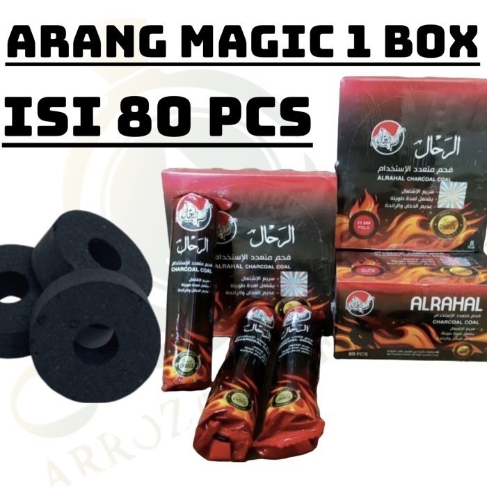 Jual ARANG MAGIC 1 PAK ISI 80 PCS 1 BOX ARENG BRIKET ARENG MAGIC ARANG ...