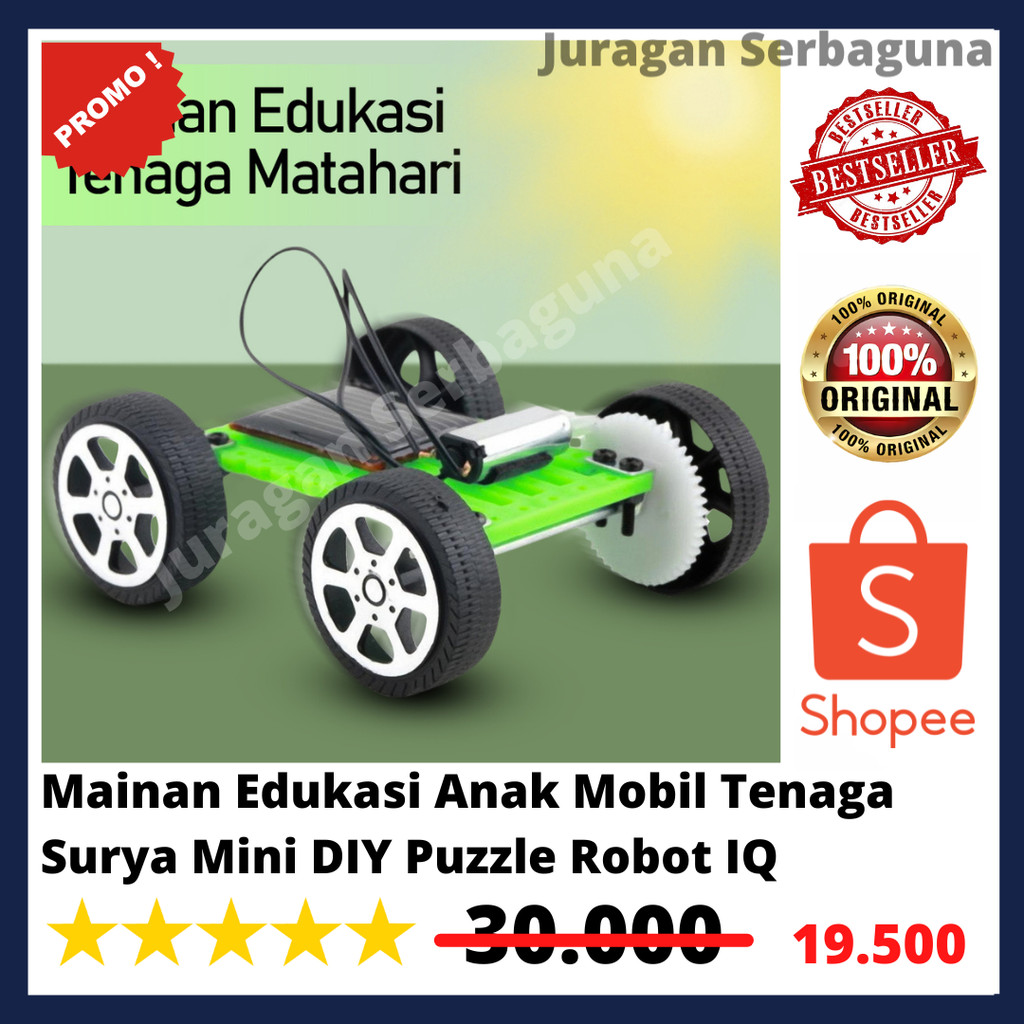 Jual Mainan Edukasi Anak Mobil Tenaga Surya Mini DIY Puzzle Robot IQ ...