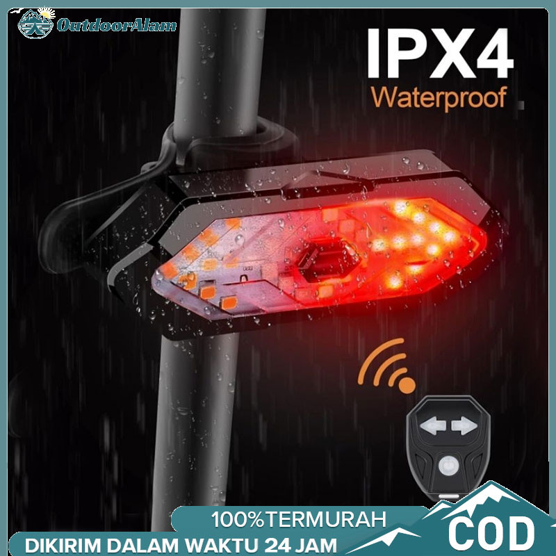Jual Lampu Belakang Sepeda Tail Light Turn Signal Waterproof USB Charge ...