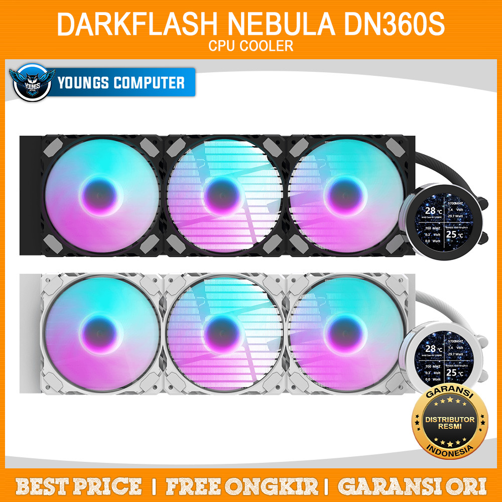 Jual CPU COOLER DARKFLASH NEBULA DN360S 240mm LCD 2.1" IPS AIO Liquid ...