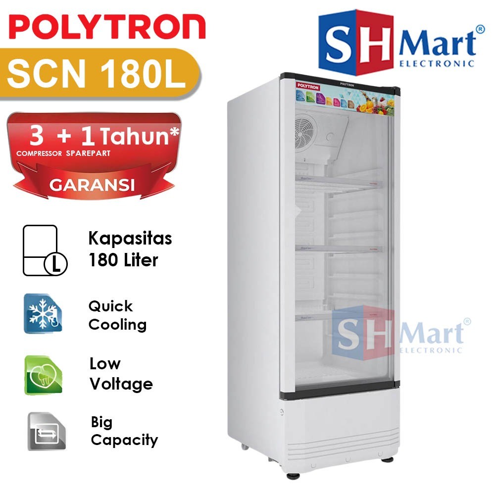 Jual SHOWCASE POLYTRON 3 RAK 180 LITER SCN-180L / SCN180L KULKAS ...