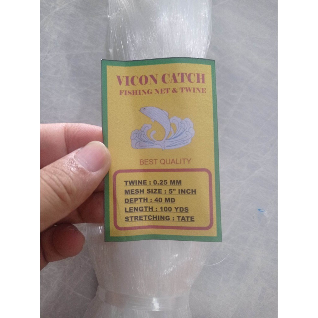 Jual Jaring ikan bawal 0.25 5" 40md/100yds tate jaring ikan laut jaring ...