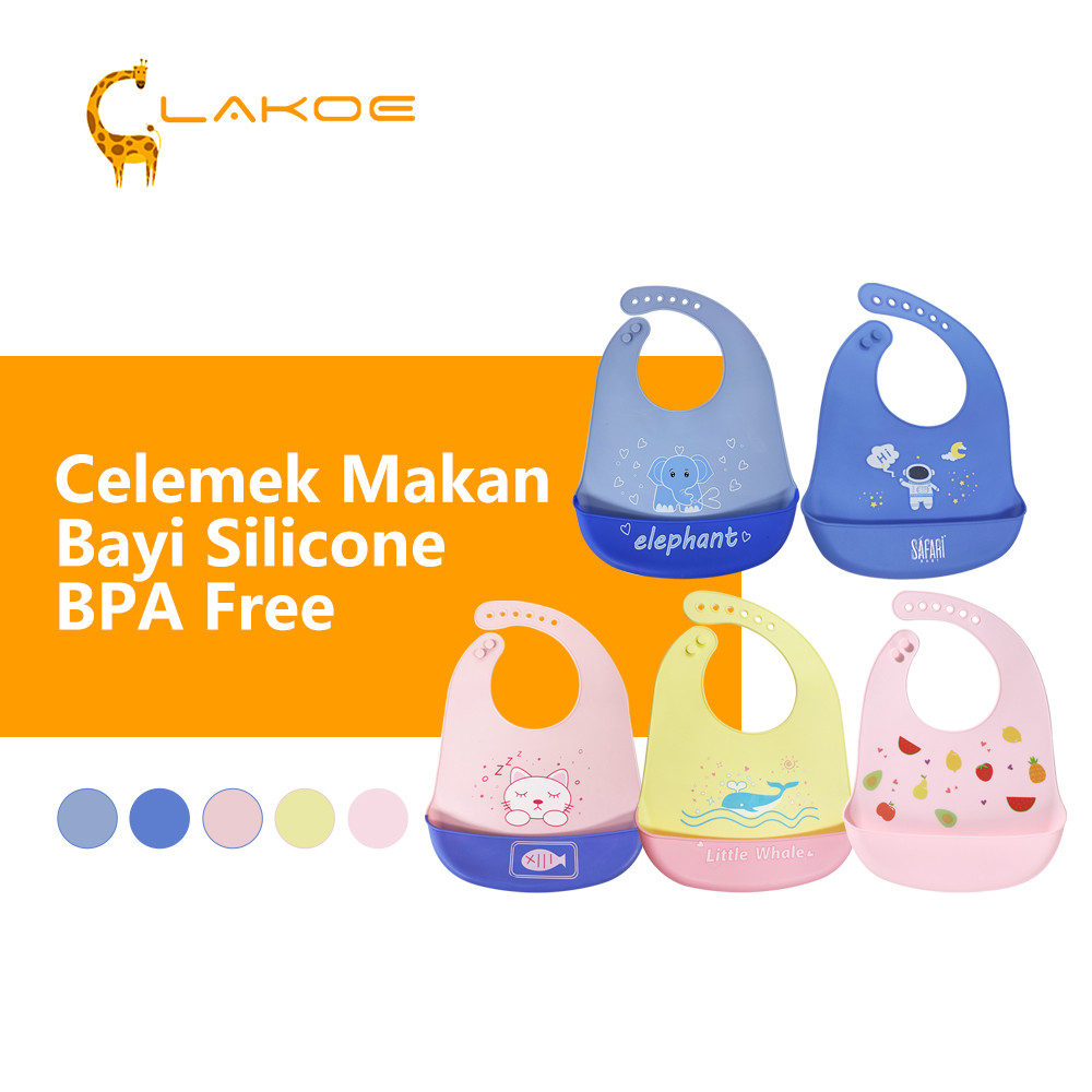 Jual LAKOEOFFICIALMAL Bib Slaber Bayi Silicone Celemek Makan Bayi ...