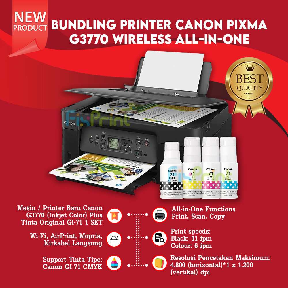 Jual Printer Canon PIXMA G3770 Wireless (Copy-Print-Scan) InkTank ...