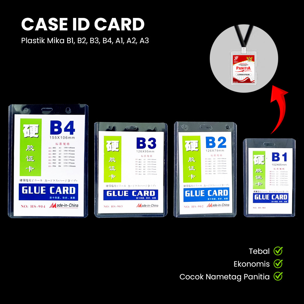 Jual CASE CARD / PLASTIK MIKA KARTU NAMETAG PANITIA || Mika Glue Card B1 B2 B3 B4 TALI LANYARD ...