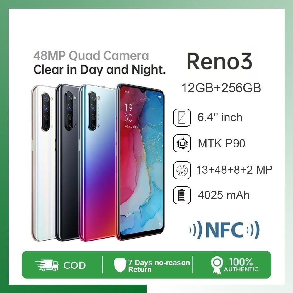 Jual NFC HP Reno 3 RAM 12GB 256GB HANDPHONE | Shopee Indonesia