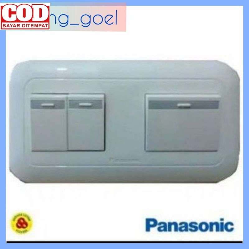 Jual Saklar Triple Panasonic / Saklar 2 Gang 3 Device/ Saklar 3 Mata ...