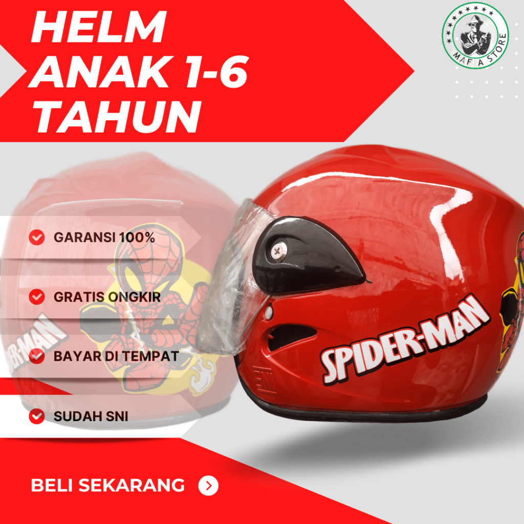 Jual HELM ANAK MOTIF KARAKTER USIA 1 2 3 4 5 6 TAHUN COWOK CEWEK LAKI ...