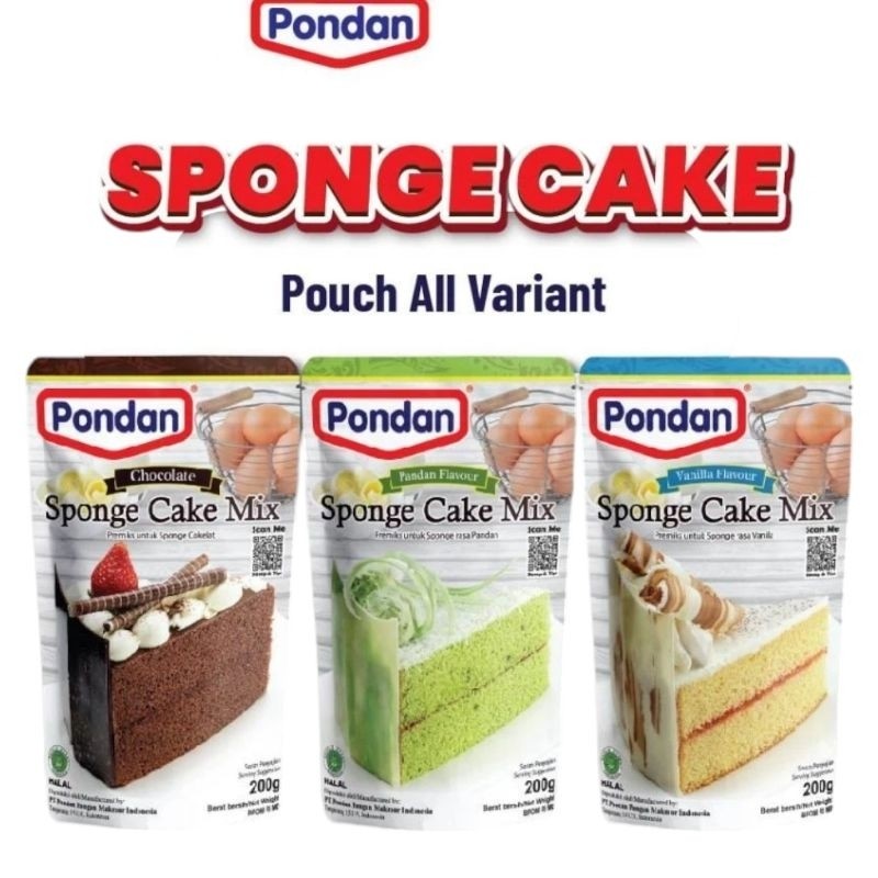 Jual PONDAN SPONGE CAKE MIX 200GR (TEPUNG PREMIX 200GR) | Shopee Indonesia