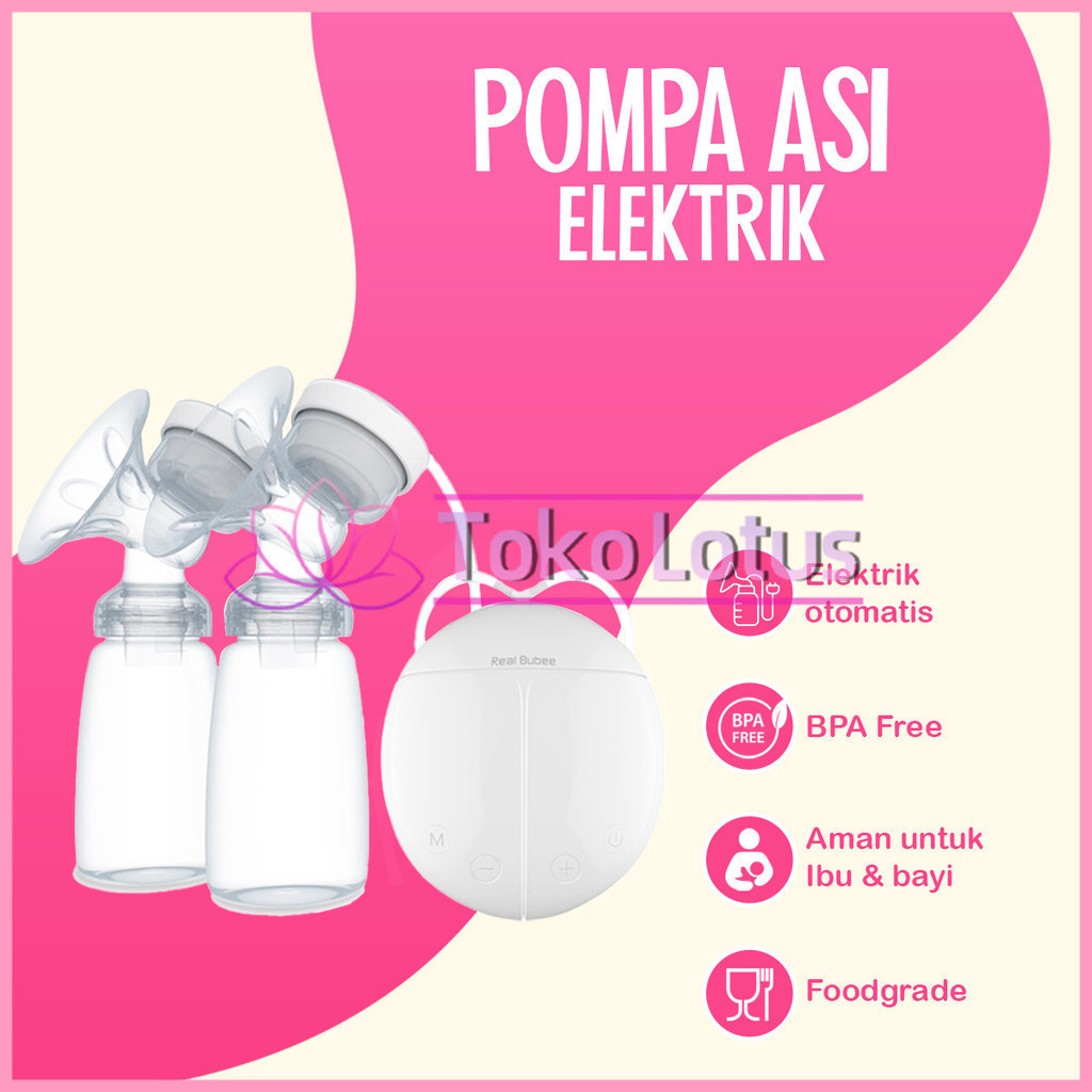 Jual Breast Pump Real Bubee Elektrik Pompa Asi Elektrik Double Botol ...