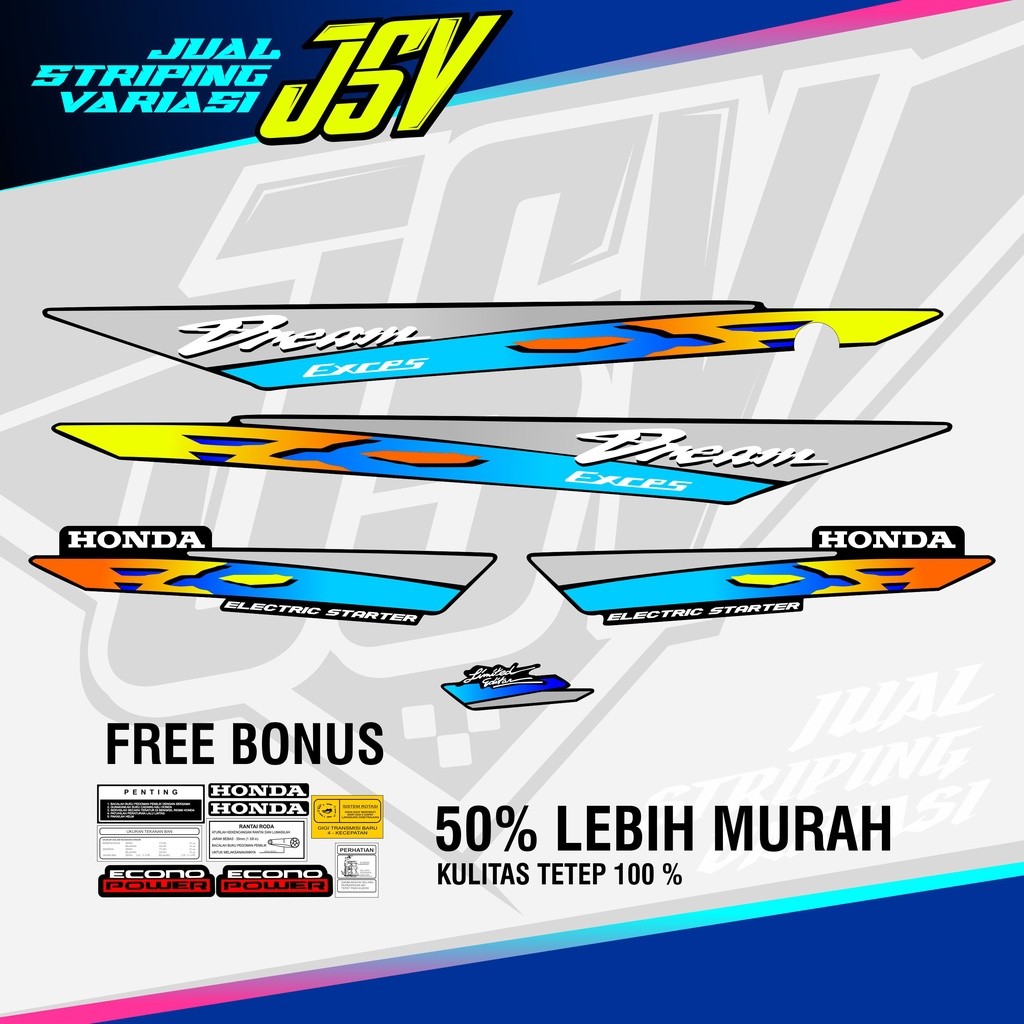 Jual STRIPING VARIASI HONDA DREAM | STIKER ASTREA GRAND STAR PREMIUM ...