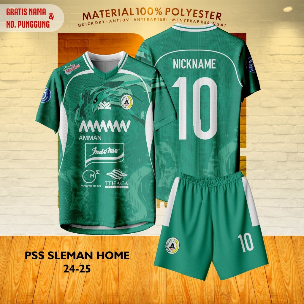 Jual Jersey Kaos Baju Atasan SUPORTER PSS SLEMAN HOME HIJAU 2024/2025 EROPA | Shopee Indonesia