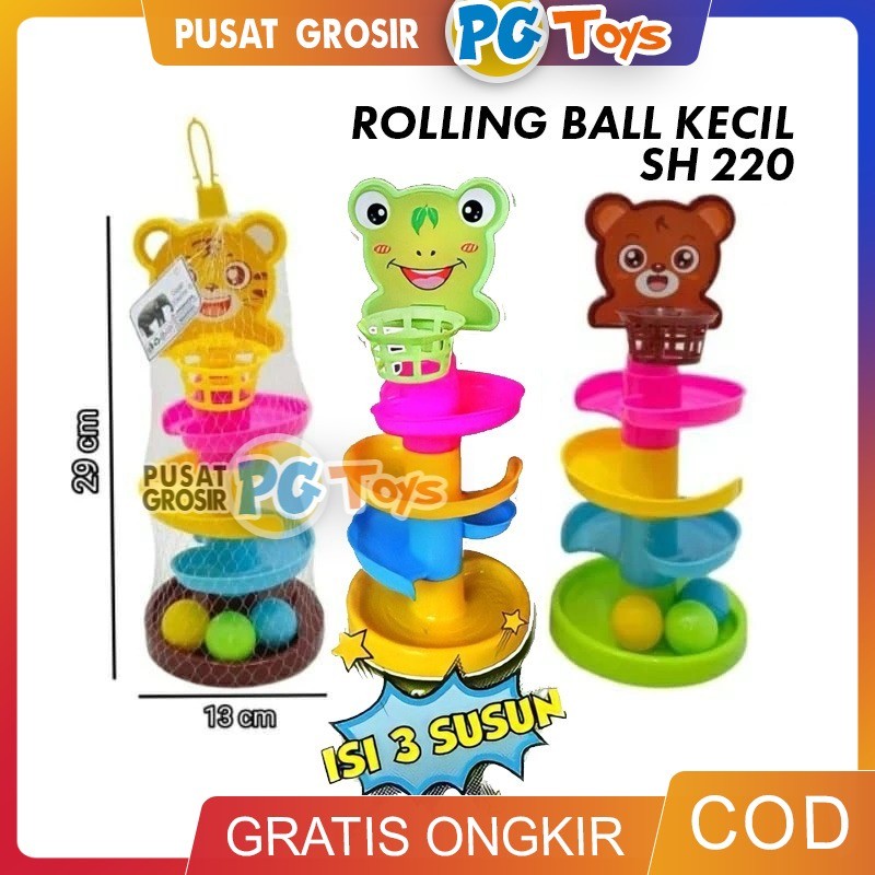 Jual PGTOYS Mainan Rotating Rolling Ball Susun 3 dan 8 Seluncuran Bola ...