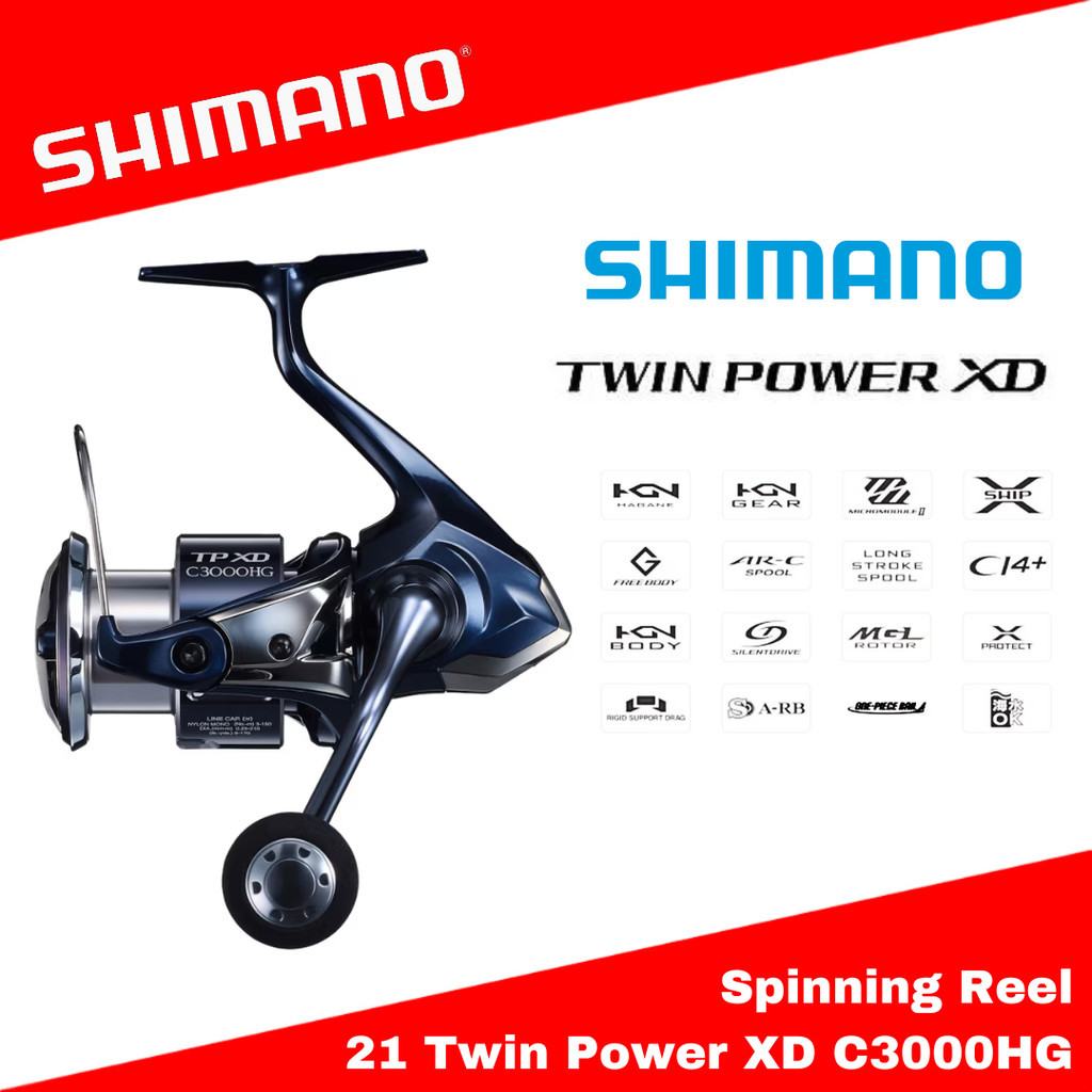 Jual Shimano Spinning Reel 21 Twin Power XD C3000HG | Shopee Indonesia