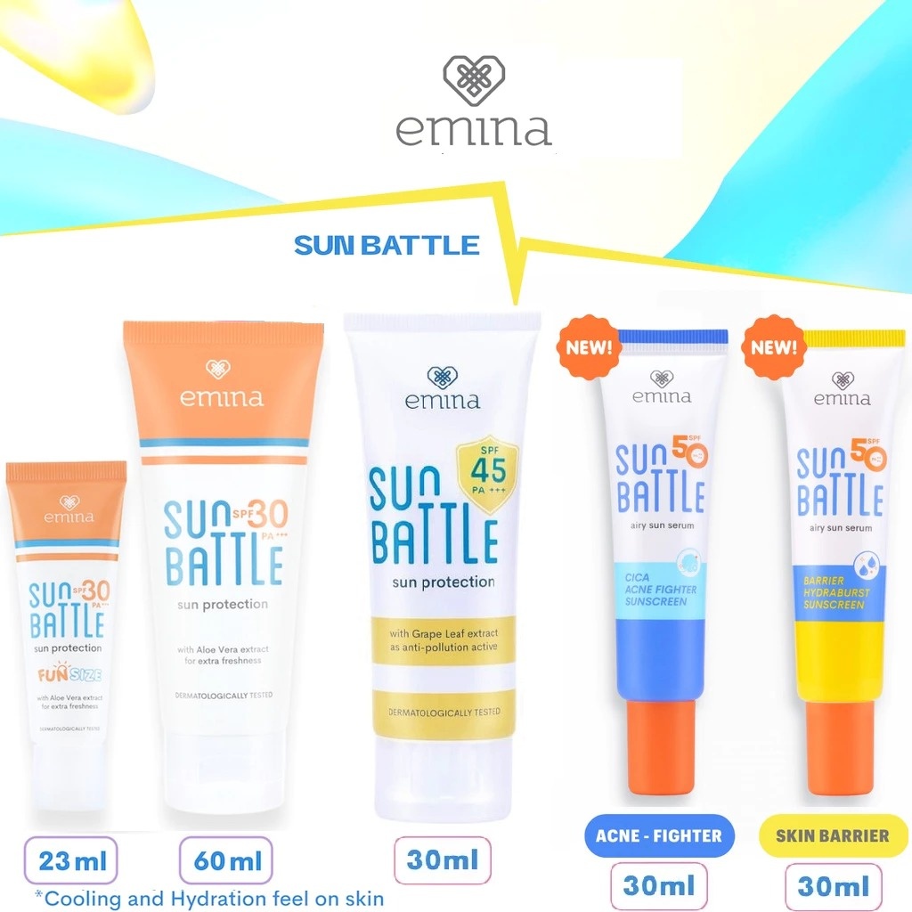 Jual Emina Sun Battle SPF 35 PA+++ Sunscreen Pelindung dari Sinar ...