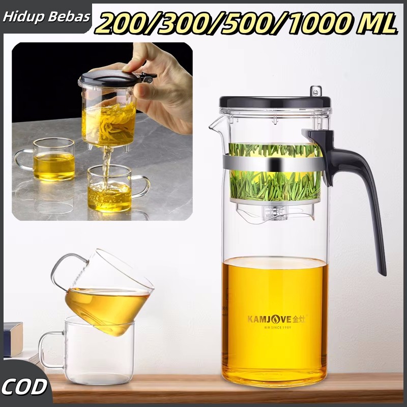 Jual 1000ml Tea Infuser Pot Push Button / Teko Teh Sharingan Kaca / Tea ...