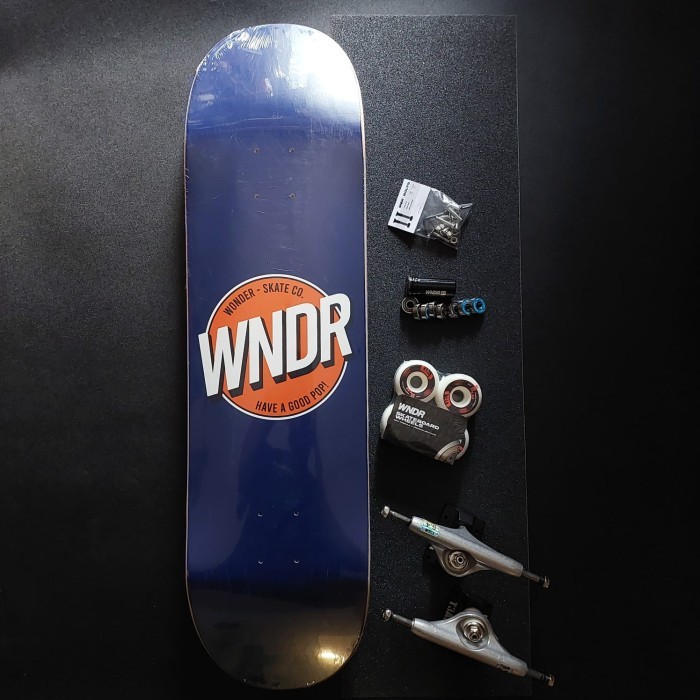 Jual Skateboard fullset option WNDR vintage logo navy 8.3 with double ...