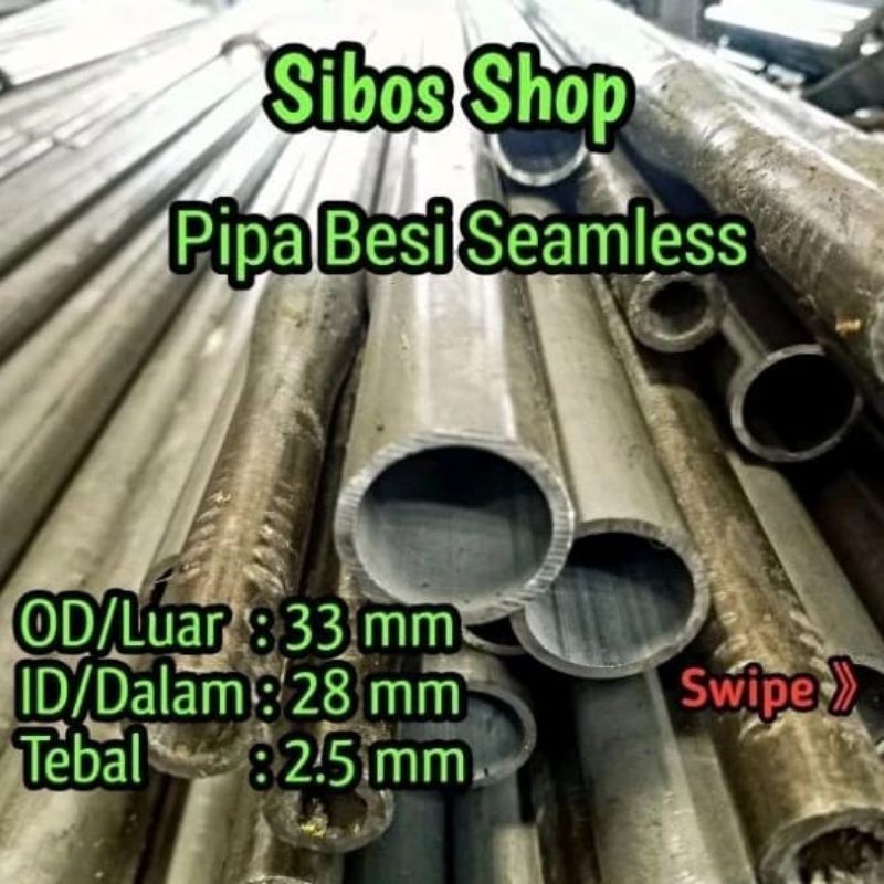 Jual Pipa Besi Seamless Od 33mm Id 28mm Tebal 2.5mm Panjang 20cm sampai 150cm | Shopee Indonesia