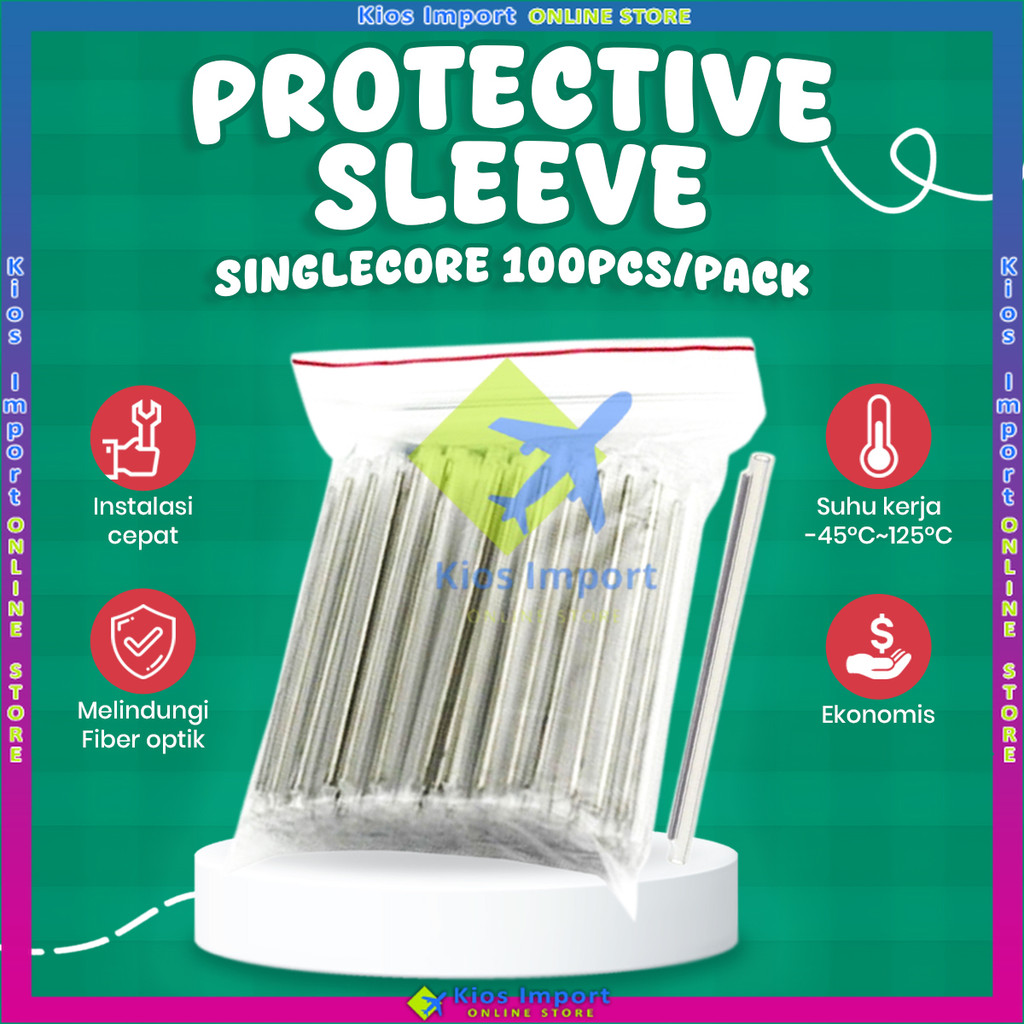 Jual SINGLE CORE 1PACK ISI 100 Pcs Fusion Splicing Protector Sleeve ...