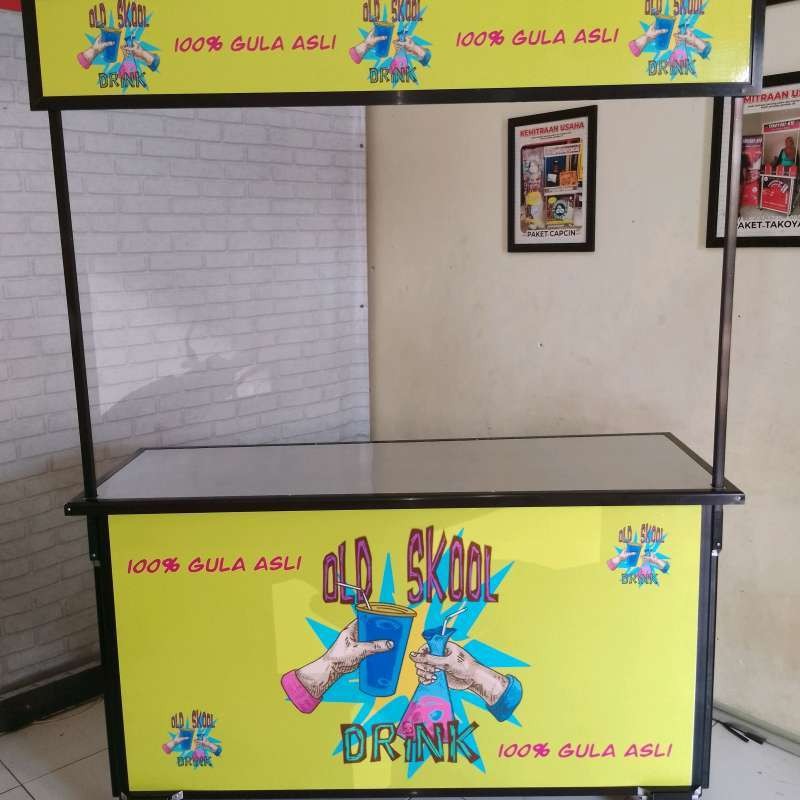 Jual Booth Portable Meja Lipat Gerobak Lipat ukuran 1,5 meter bahan ...