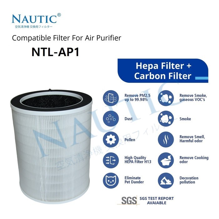 Jual Replacement HEPA Fillter Air Purifier Notale NTL-AP1 / HEPA+CARBON ...