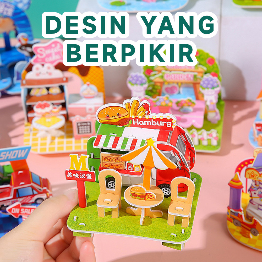 Jual DIY 3D puzzle rakitan miniatur model beragam bentuk prakarya ...