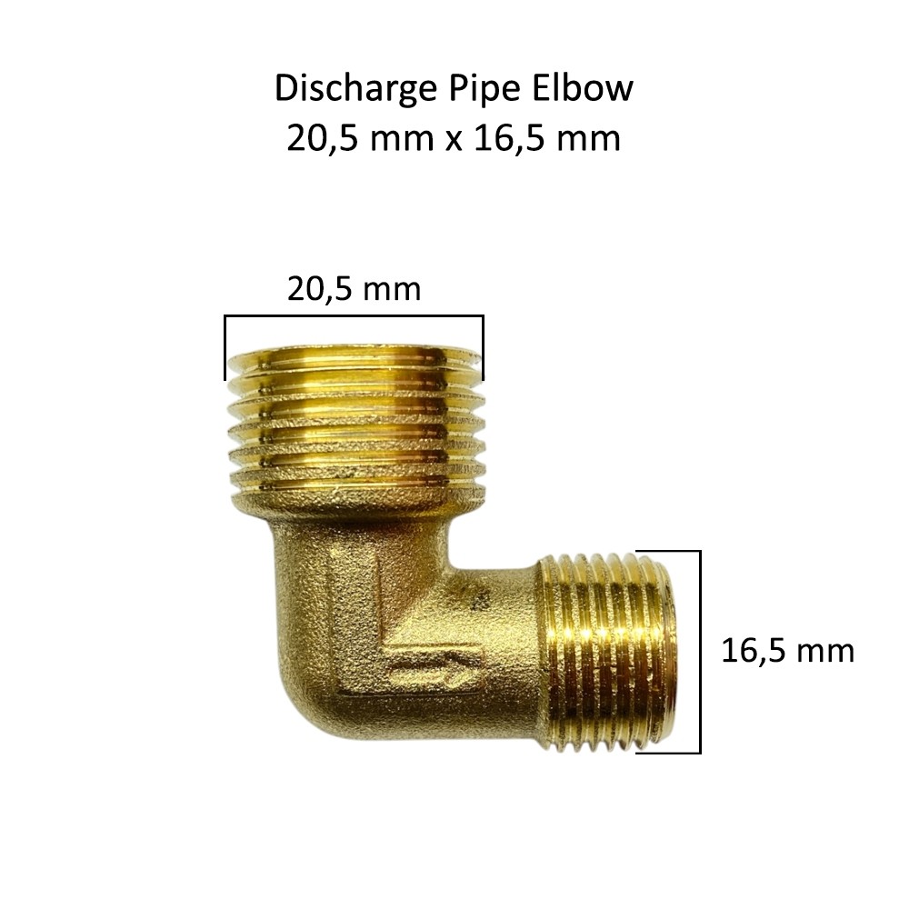 Jual Elbow Pipa Discharge Kompresor Angin Drat 20,5 mm x 16,5 mm Bahan ...