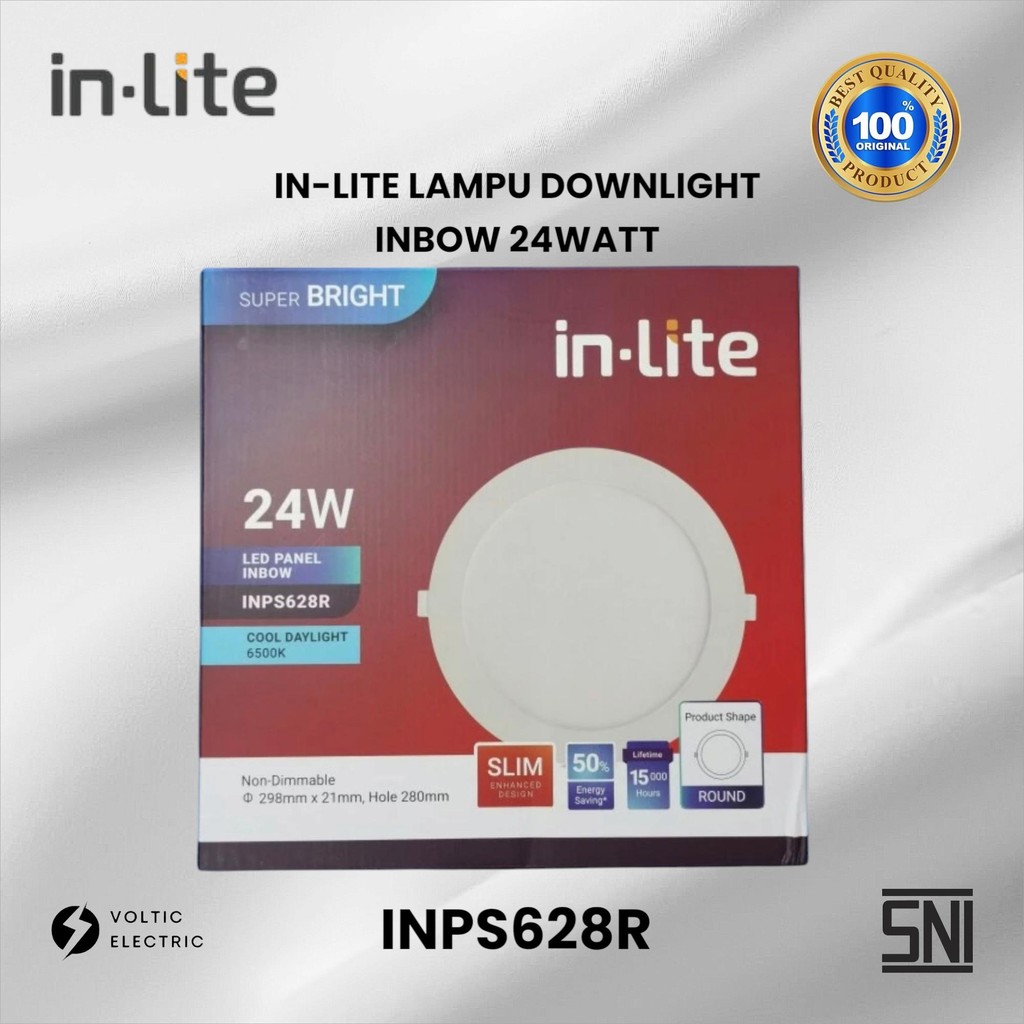 Jual Lampu Downlight Panel Led Slim Inlite 24 Watt LED Downlight Plafon ...