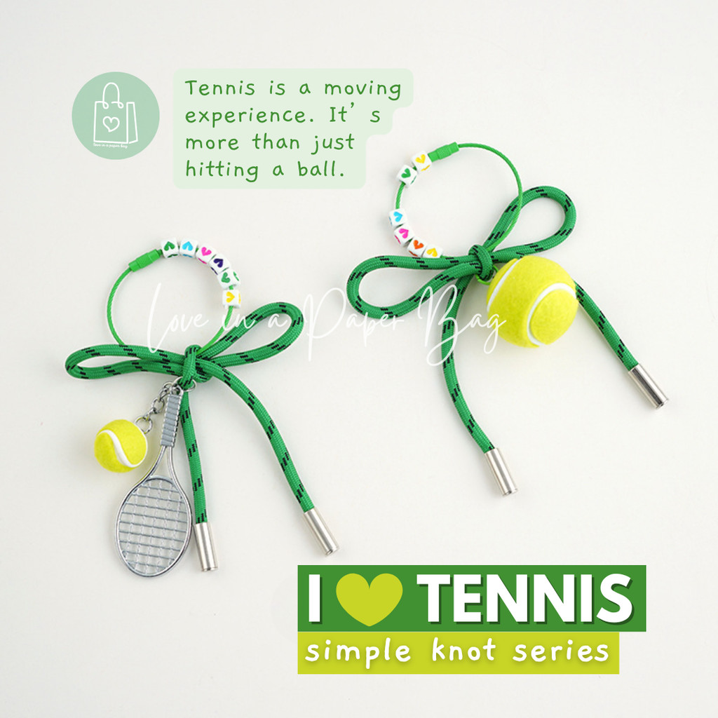 Jual [LIPB] I Love Tennis Simple Knot Bag Charm Key Chain | Bisa Custom ...