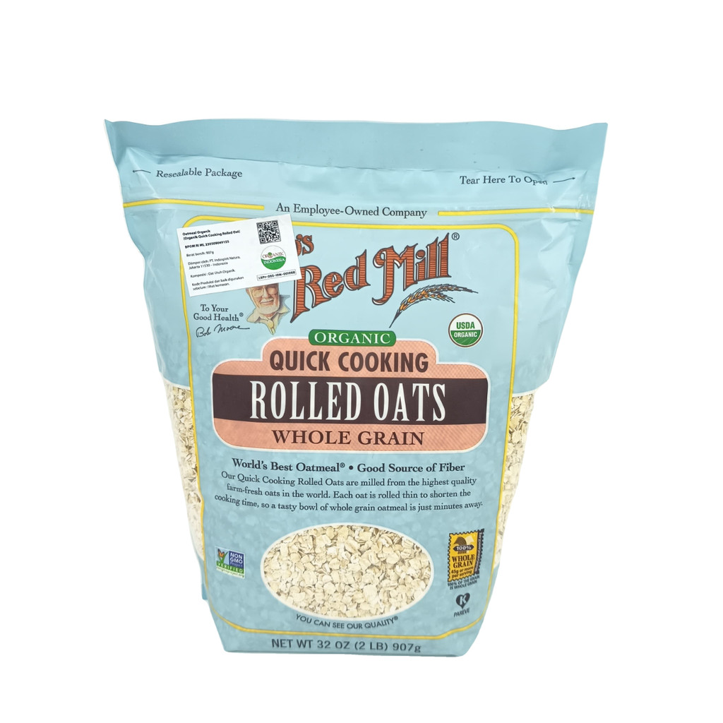 Jual Bob's Red Mill Organic Quick Cooking Rolled Oats Whole Grain 907Gr ...