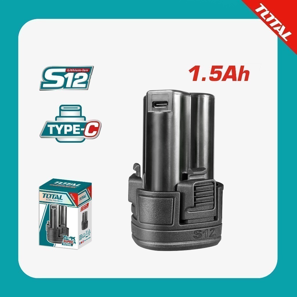 Jual Baterai Bor Obeng 12V 1.5Ah TOTAL TBLI12153 Lithium-Ion Battery ...