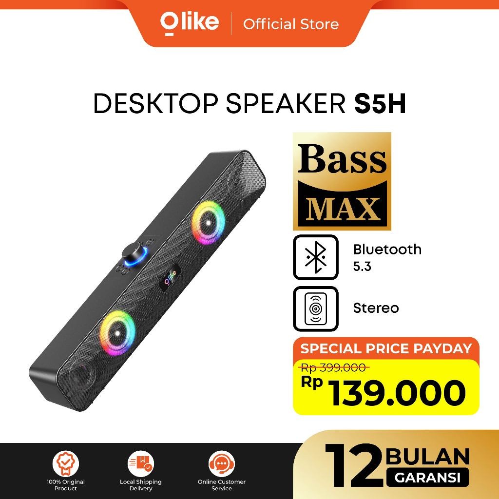 Jual [SPK S5H OLIKE ] OLIKE Speaker Soundbar S5H + RGB 1200mAh ...