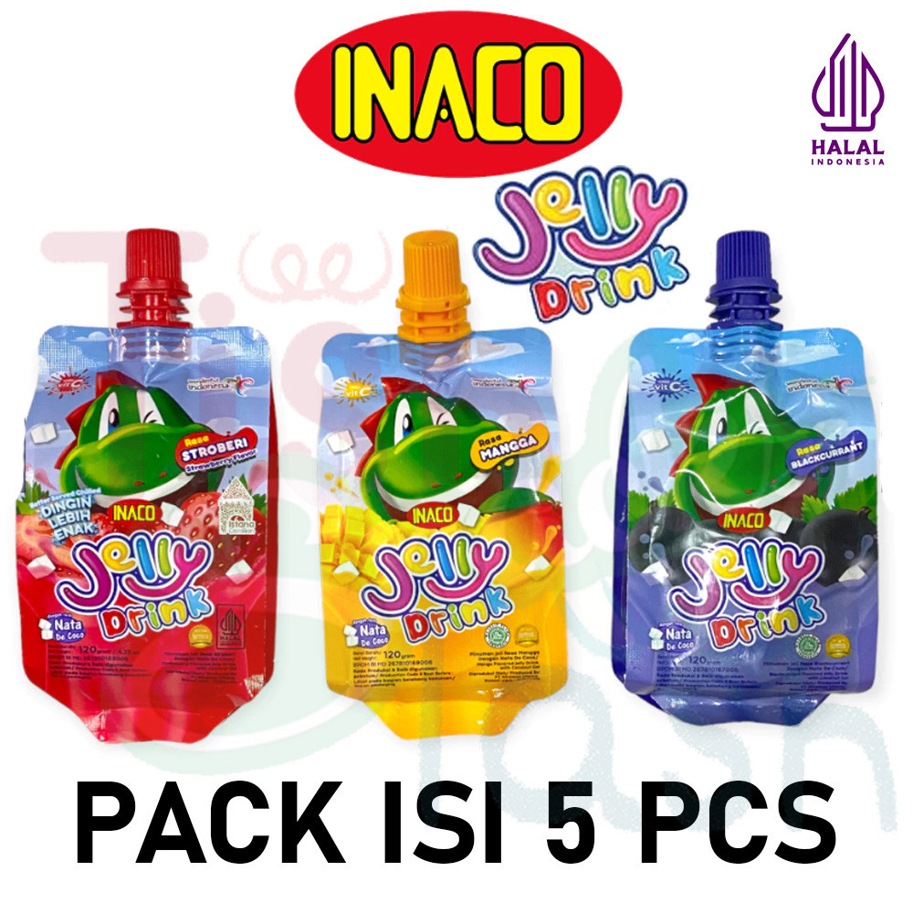 Jual [PACK ISI 5] Minuman Inaco Jelly Drink Rasa Blackcurrant Stroberi ...