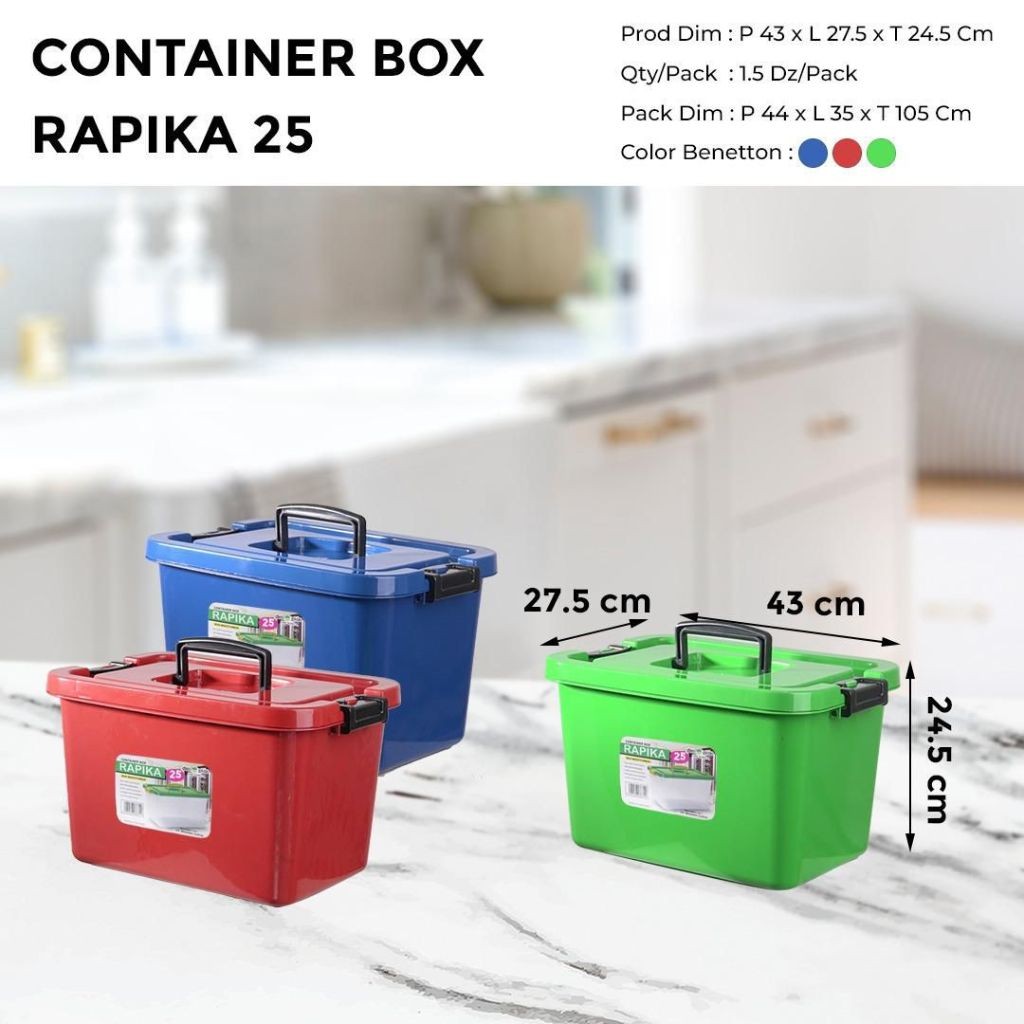 Jual Container Box Tempat Penyimpanan 25 / 15 Liter dengan pengunci ...